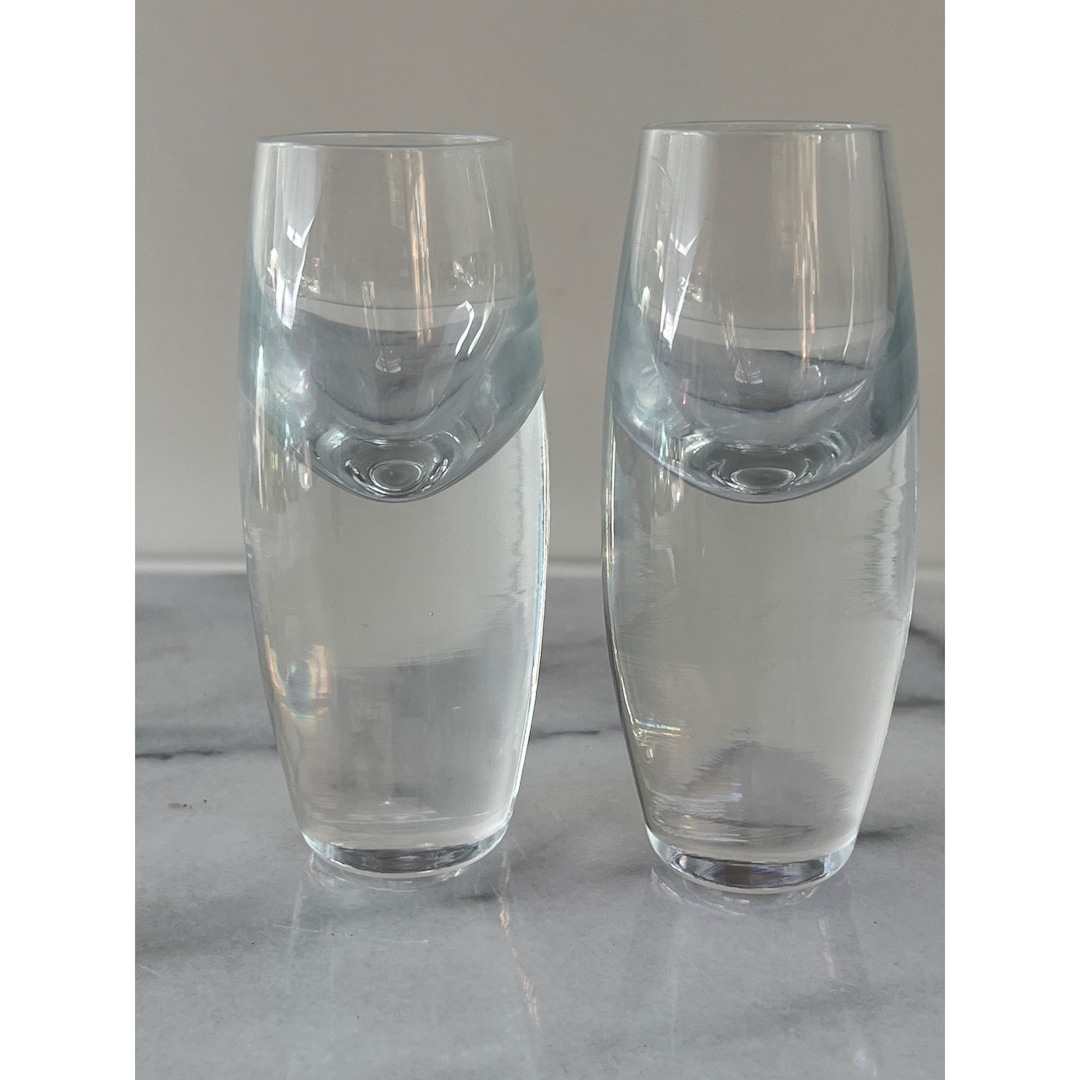 Kronos Clear Drinking Shoot Glasses Set of 2 Clear Glass Crystal Made ...