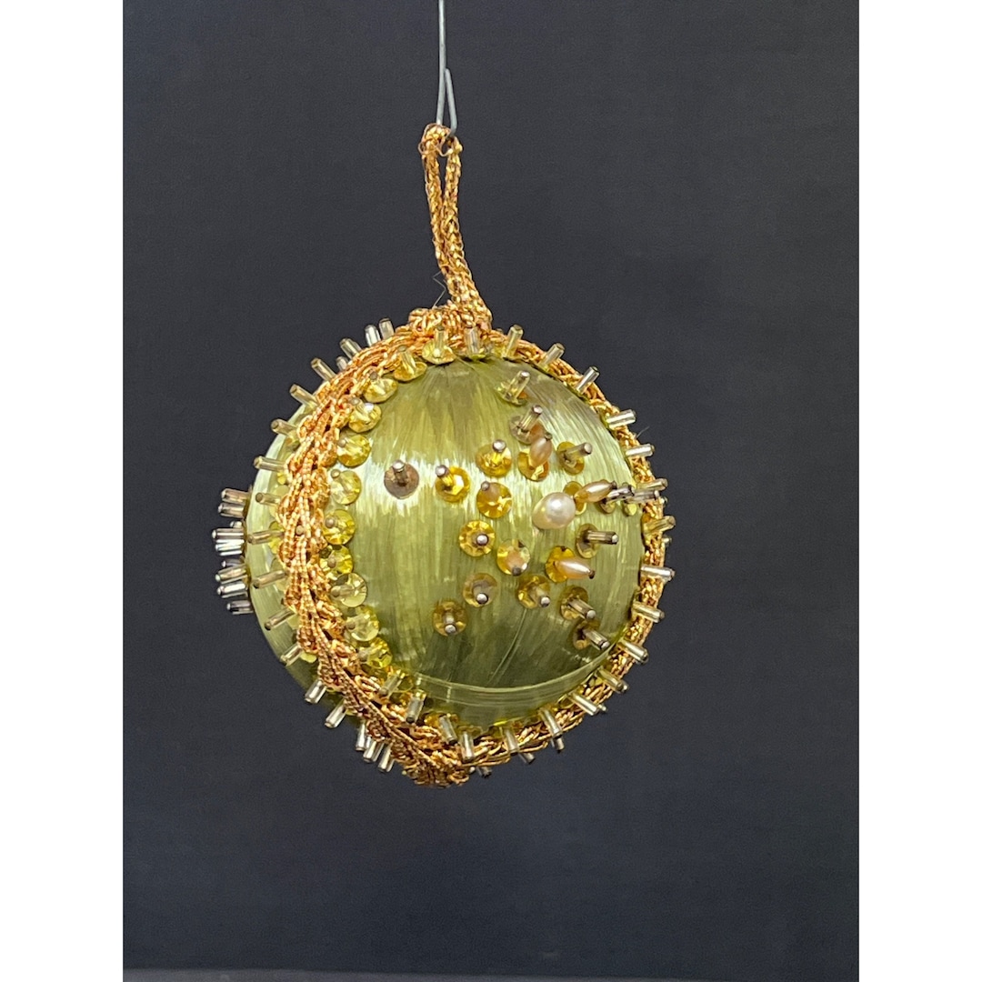 Vintage Handmade Push Pin Christmas Ornament - Gold - Etsy