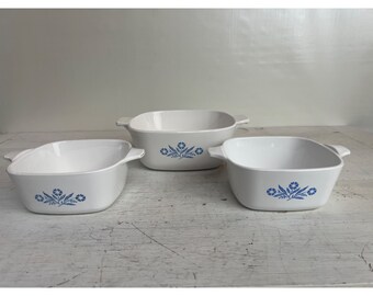 1 & 1.5 Quart Corning Ware Blue Cornflower Casserole Dishes 1960s ...