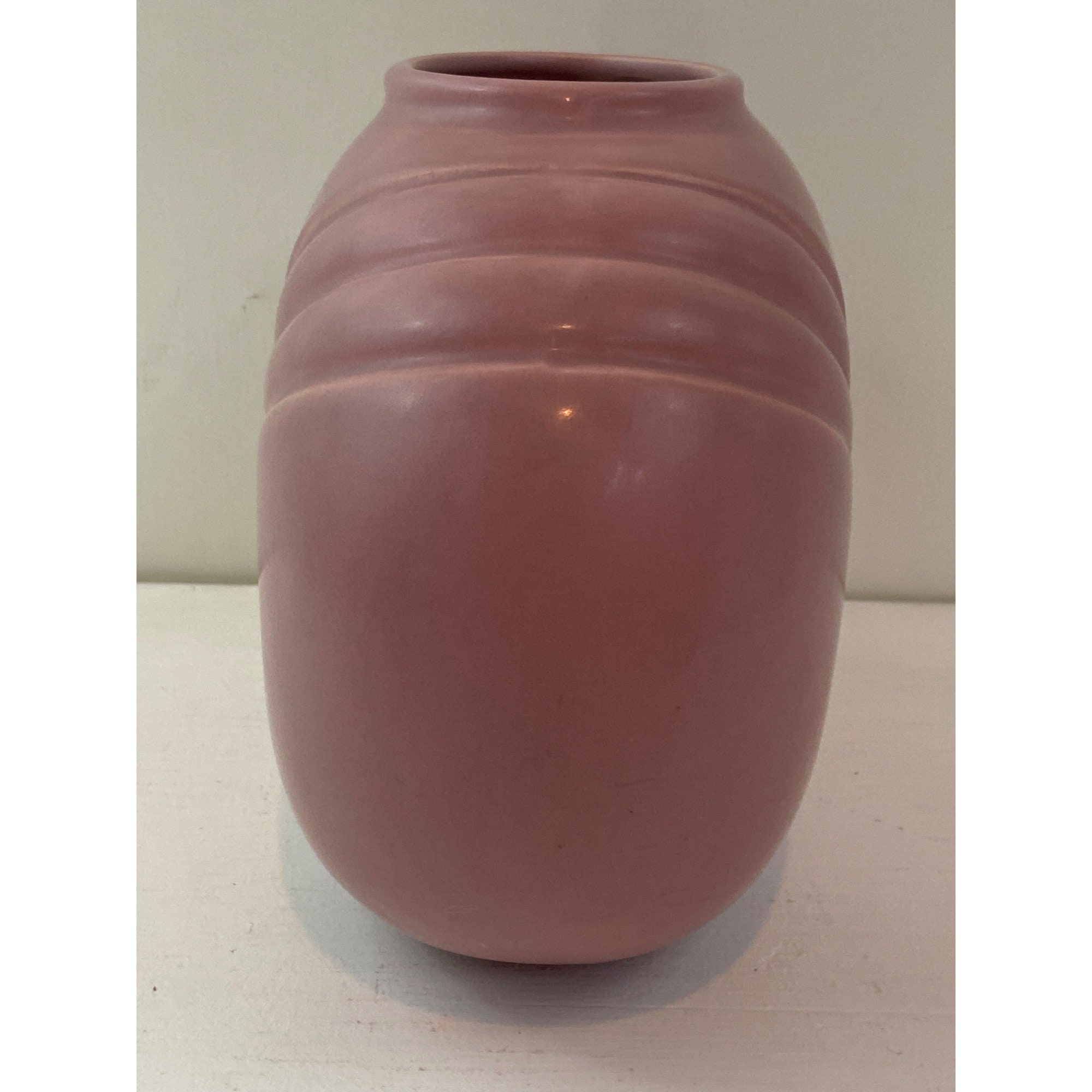 Vintage Haeger Pottery Vase Oval Art Deco Vase Pink Mauve Gloss Large ...