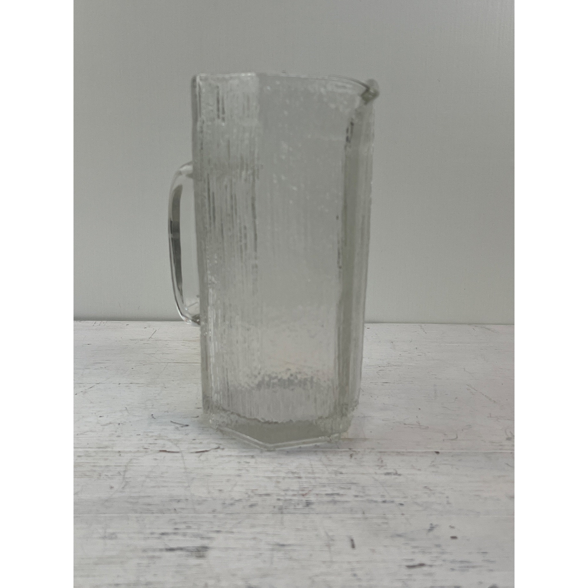 Vintage Frosted Glass Pitcher / Vase With Handles heavy - Etsy