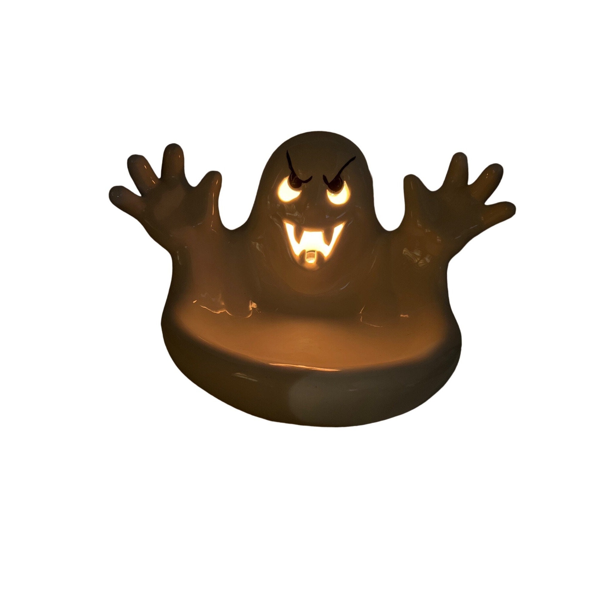 Vintage Plug in Ceramic Light up Spooky Ghost Candy Dish - Etsy