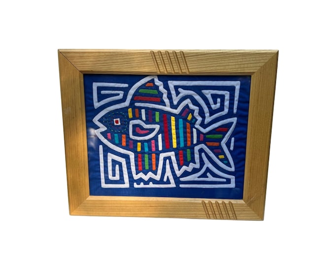 Vintage Kuna Mola Panama Framed Fabric Art Folk Art Fish - Etsy
