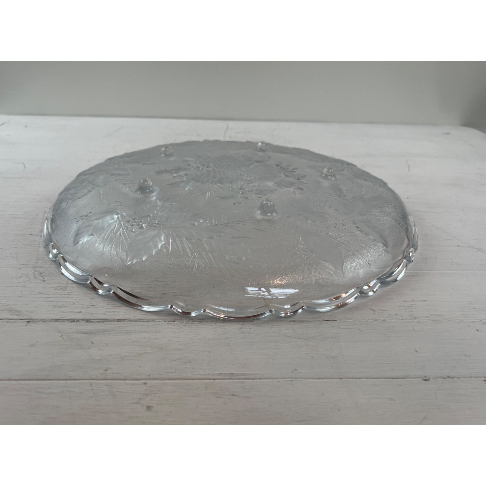 Vintage Studio Nova by Mikasa 14" Deck the Halls Round Crystal Platter ...
