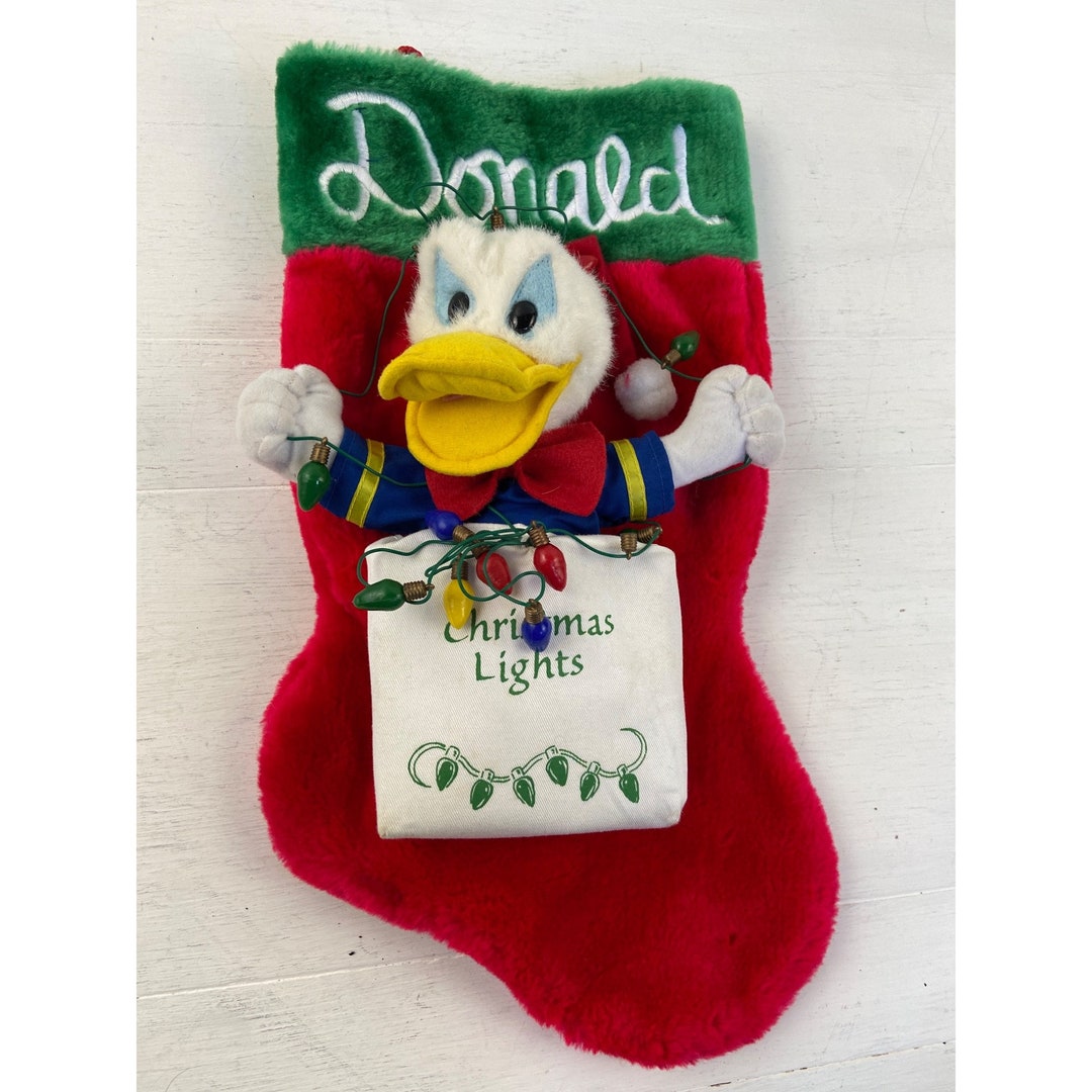 Vintage Santa’s Best Donald Duck Stocking With Tangled Lights - Etsy