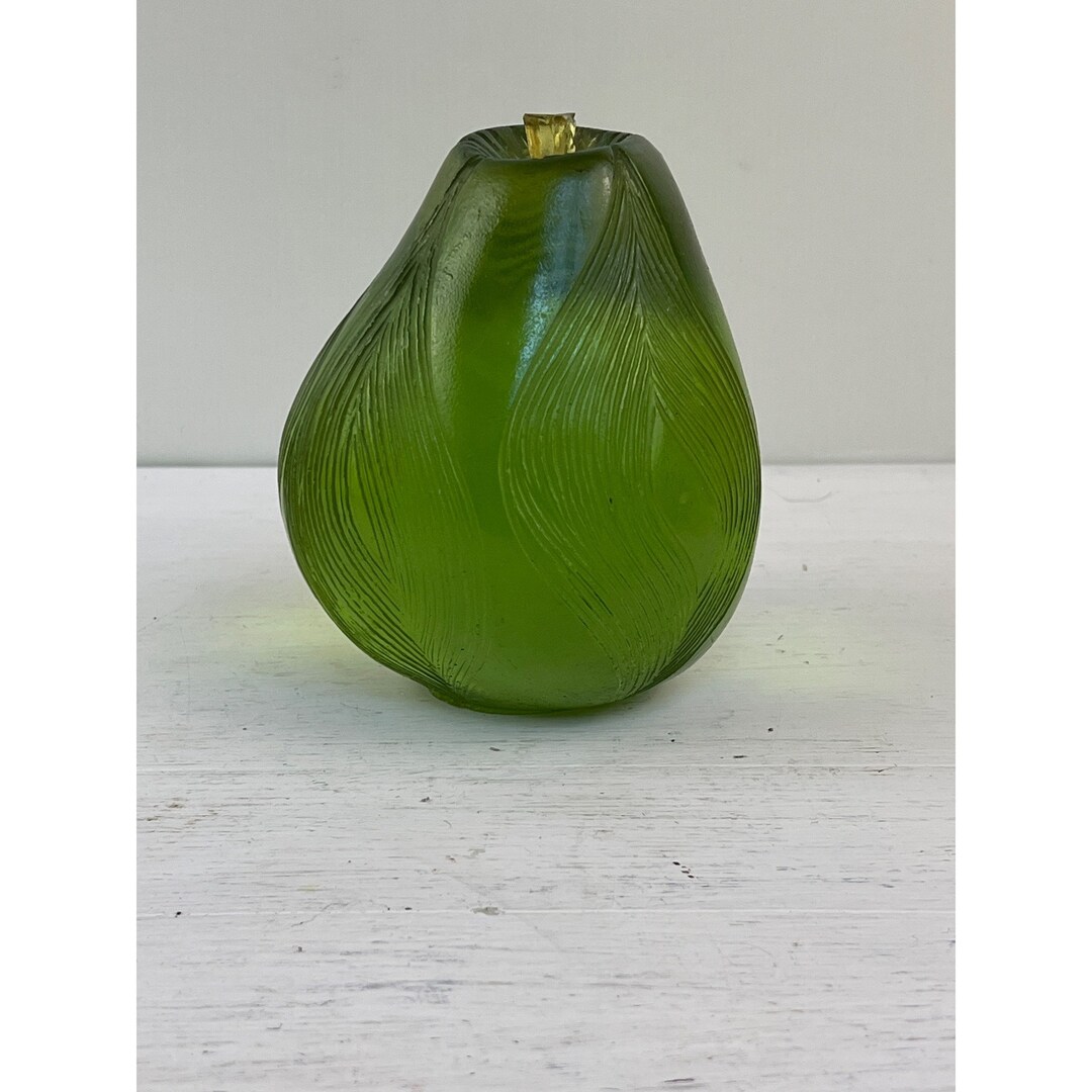 Vintage Art Green Glass Fruit Pear - Etsy