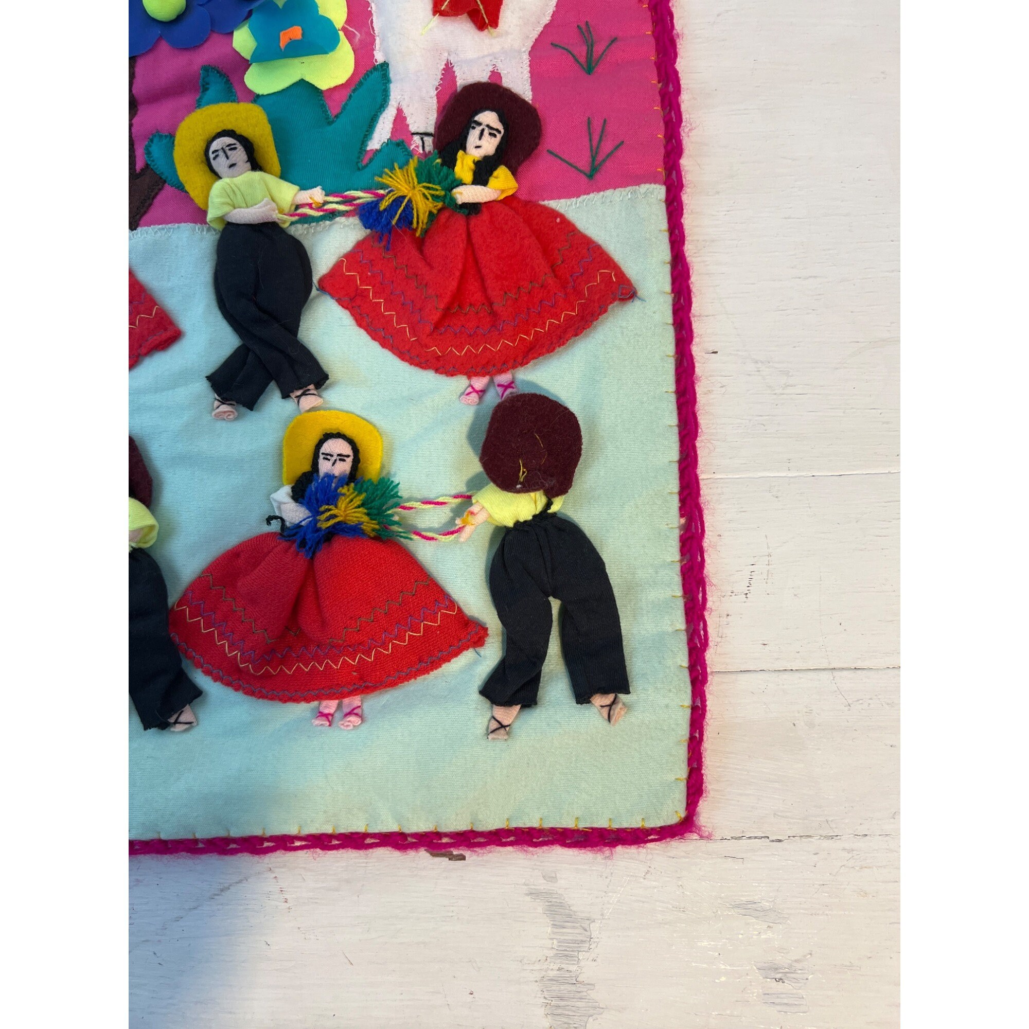 Vintage Peruvian Folk Art Arpillera Patchwork Embroidery - Etsy