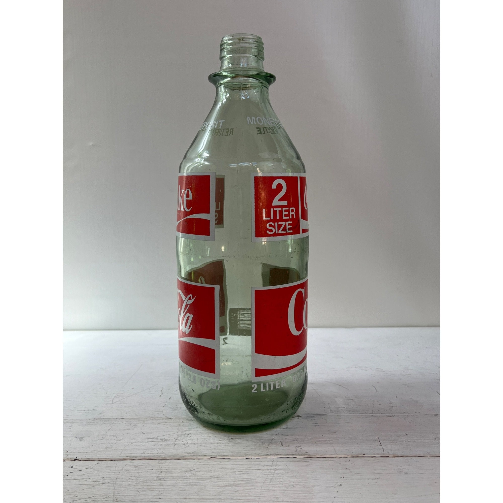Vintage Glass Coke 2 Litter Bottle - Etsy