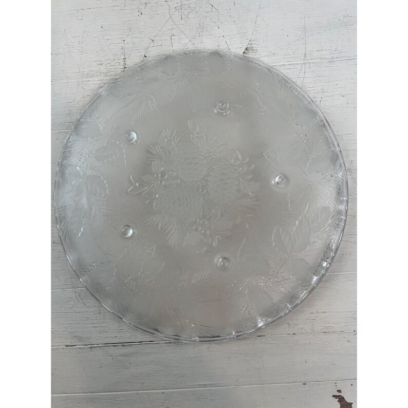 Vintage Studio Nova by Mikasa 14 Deck the Halls Round Crystal Platter ...
