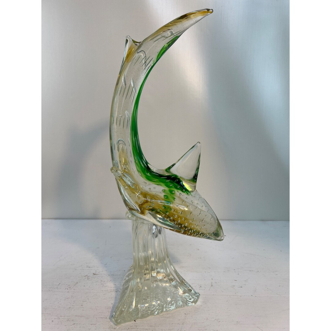 Vintage Blown Glass Studio Art Murano Glass Dolphin Sculpture - Etsy