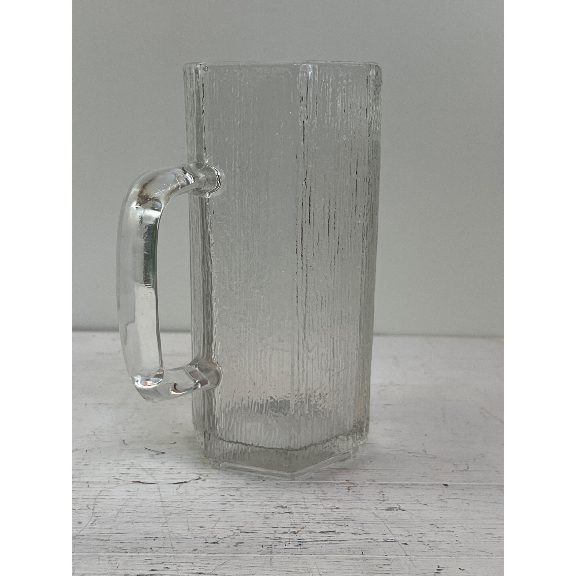 Vintage Frosted Glass Pitcher / Vase With Handles heavy - Etsy