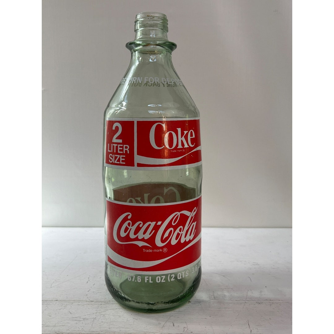 Vintage Glass Coke 2 Litter Bottle - Etsy