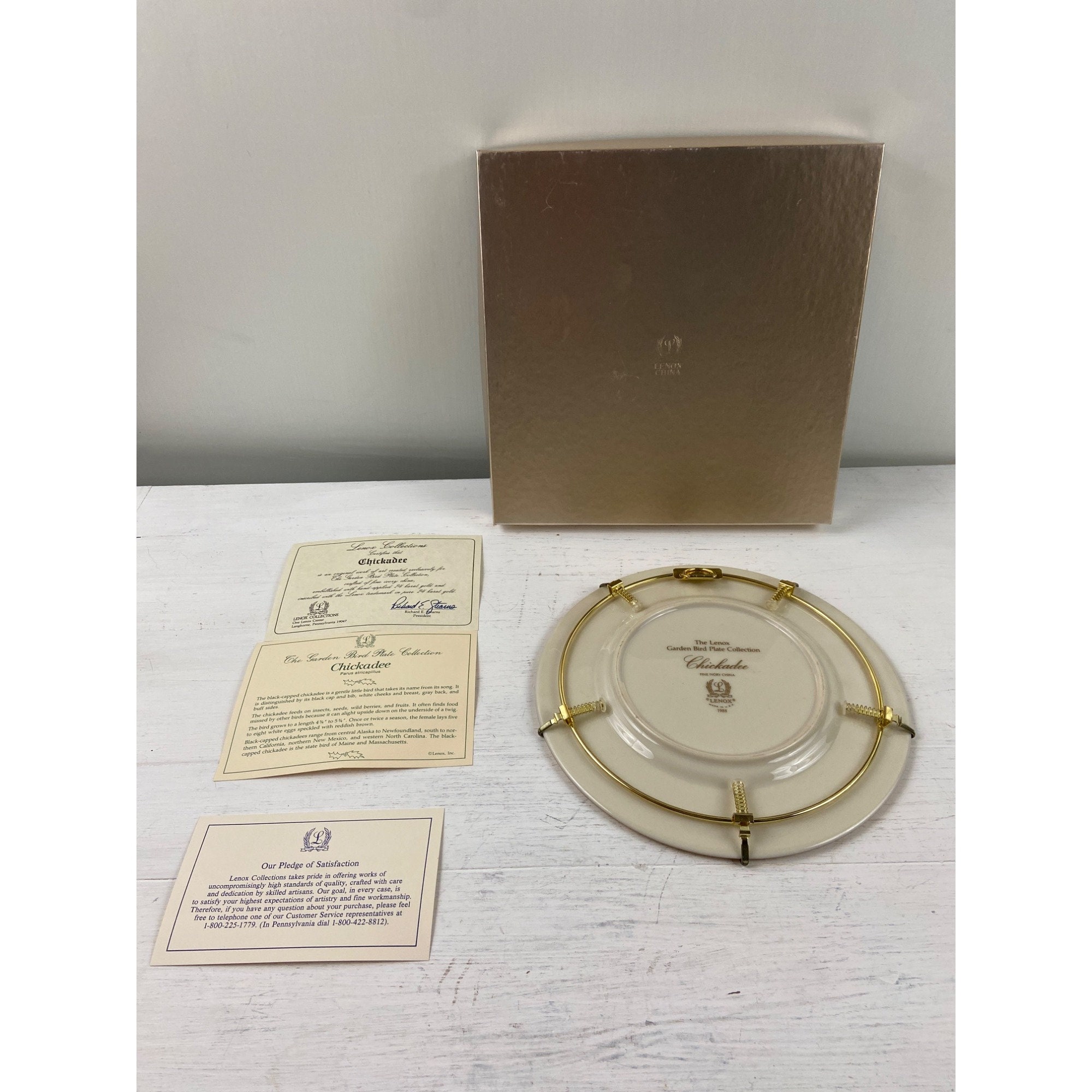 Vintage 1988 the Lenox Garden Bird Plate Collection Chickadee Fine ...