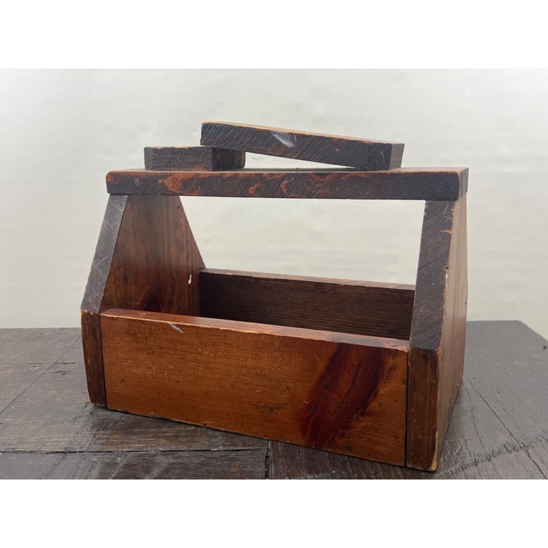 Vintage Wooden Handmade Shoe Shine Box With Foot Shaped Foot Rest on ...