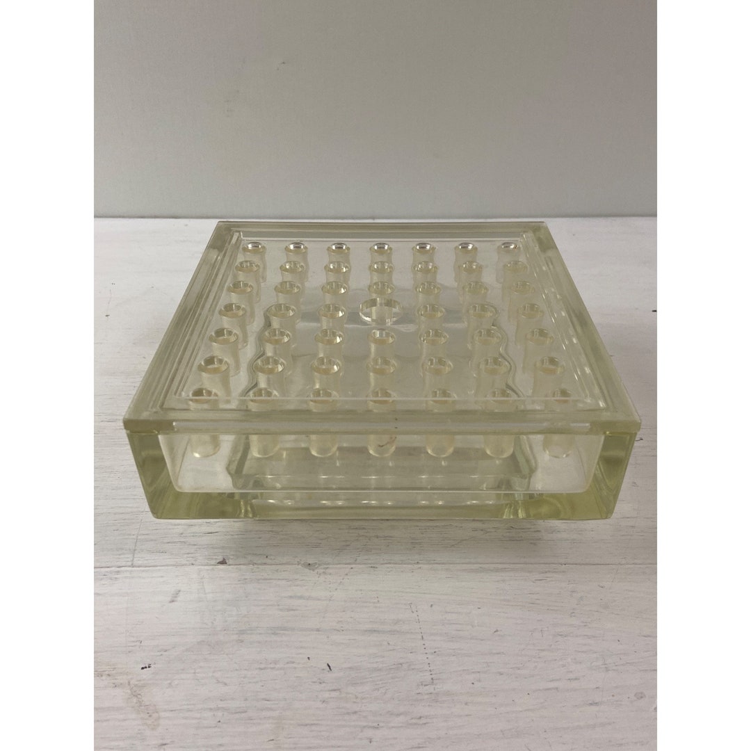 Vintage Glass Square Frog Flower Vase by Weidmann - Etsy