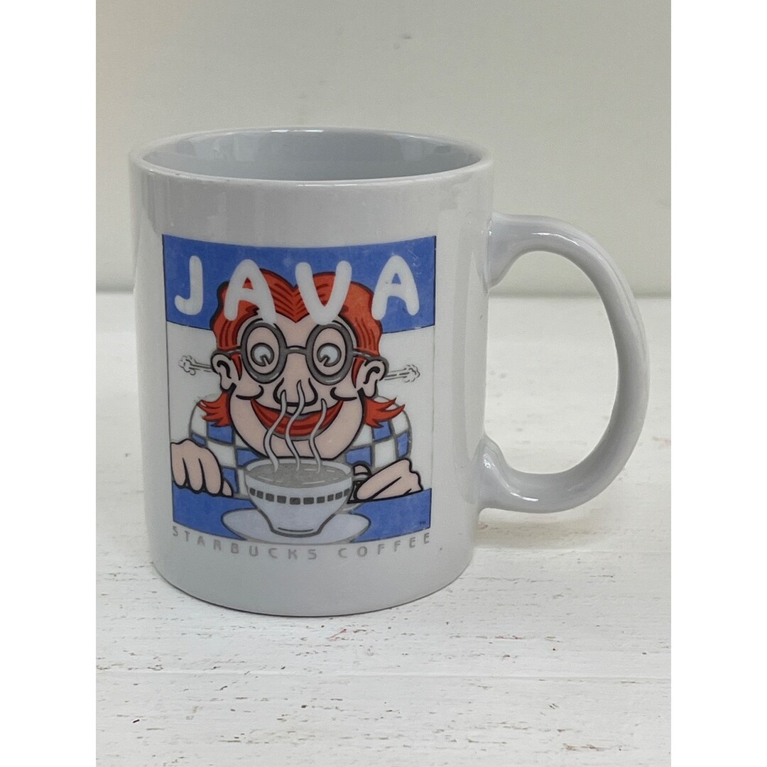 Vintage Starbucks Coffee Mug Cup java Cartoon Seattle Coffee 1990s - Etsy