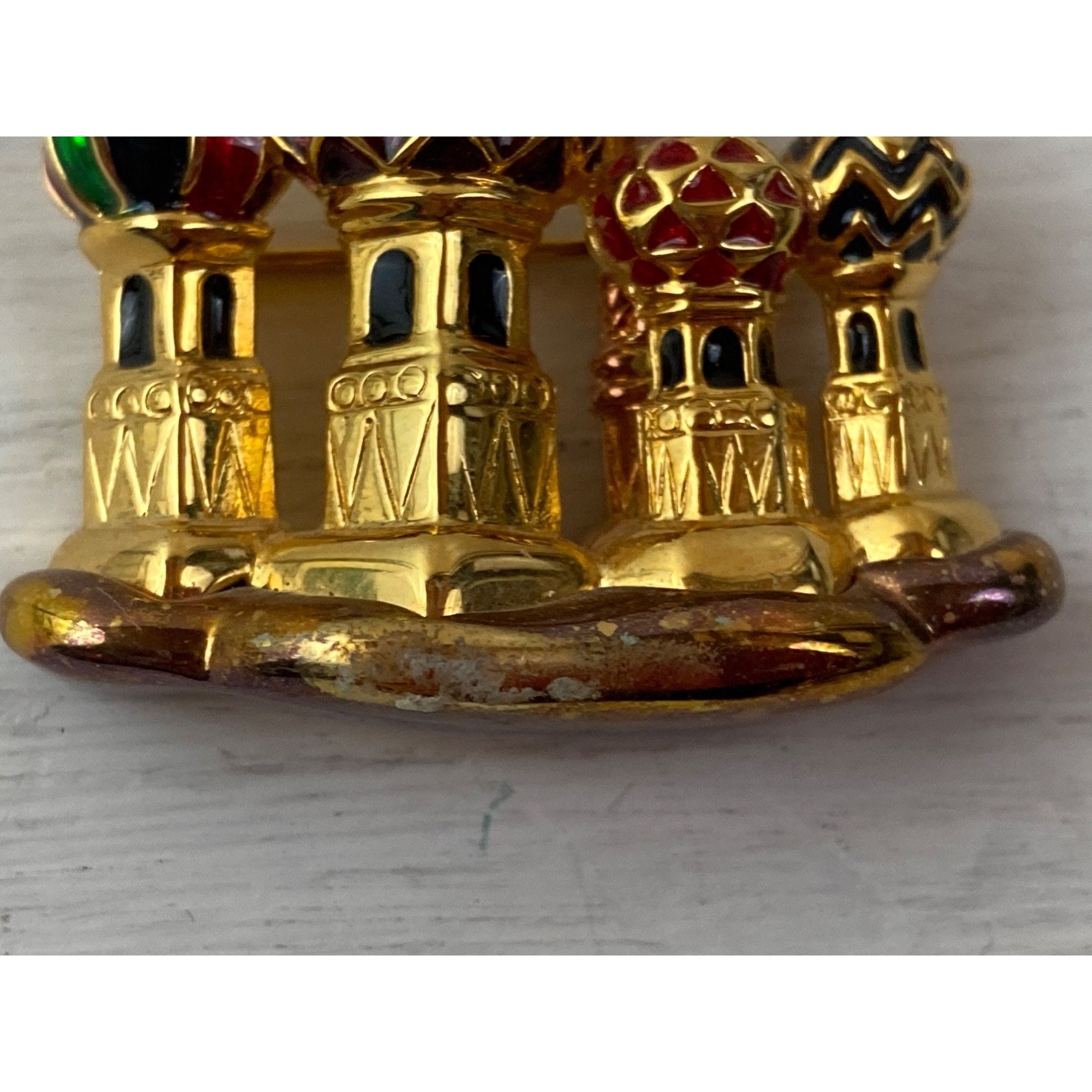 Vintage Joan Rivers Cathedral Church Enamel Brooch Pin - Etsy