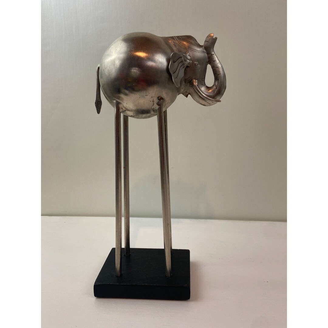 Vintage MCM Metal Elephant With Elongated Legs Sculpture - Etsy