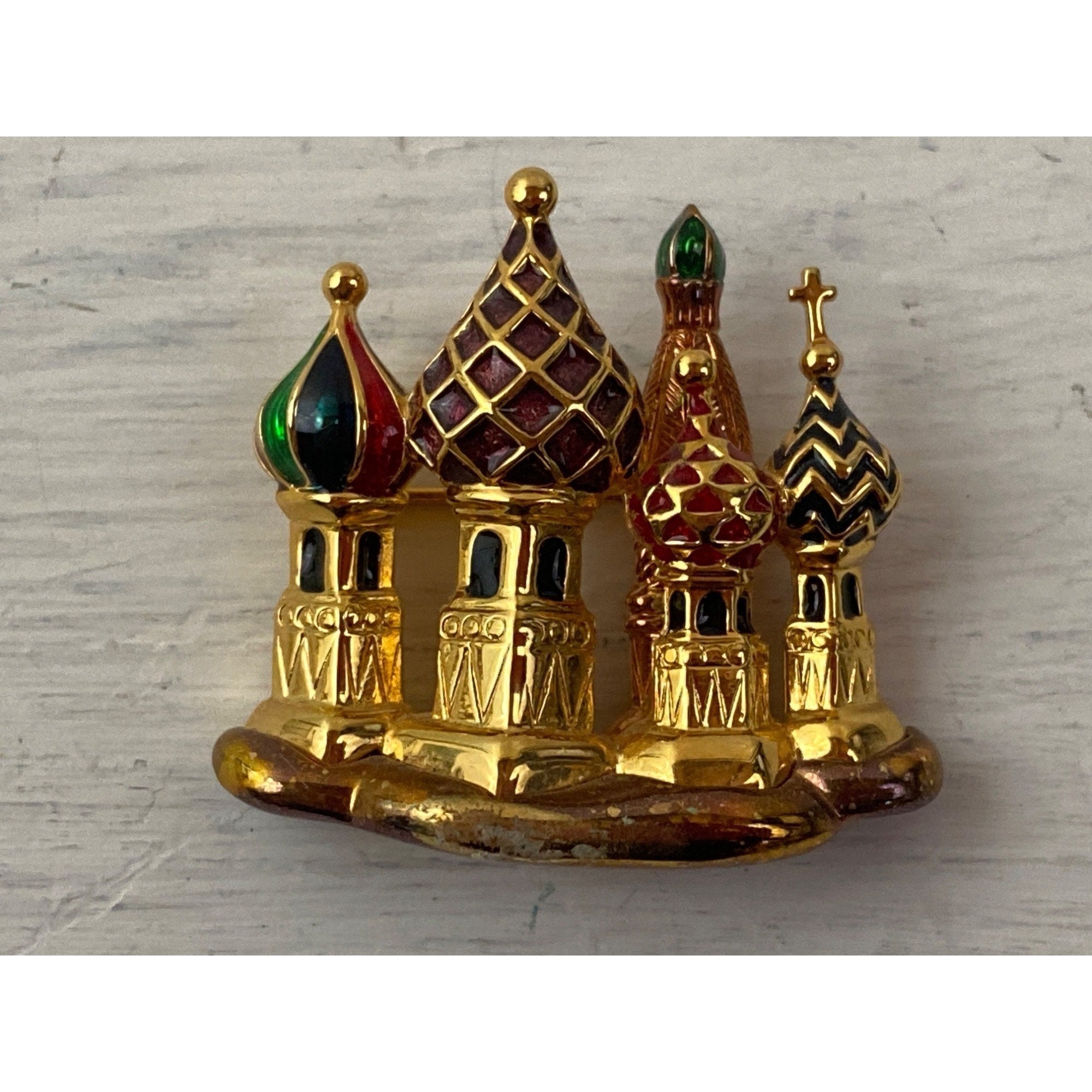 Vintage Joan Rivers Cathedral Church Enamel Brooch Pin - Etsy