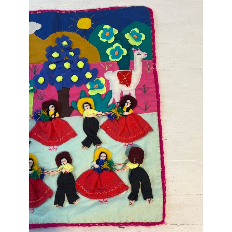 Vintage Peruvian Folk Art Arpillera Patchwork Embroidery - Etsy