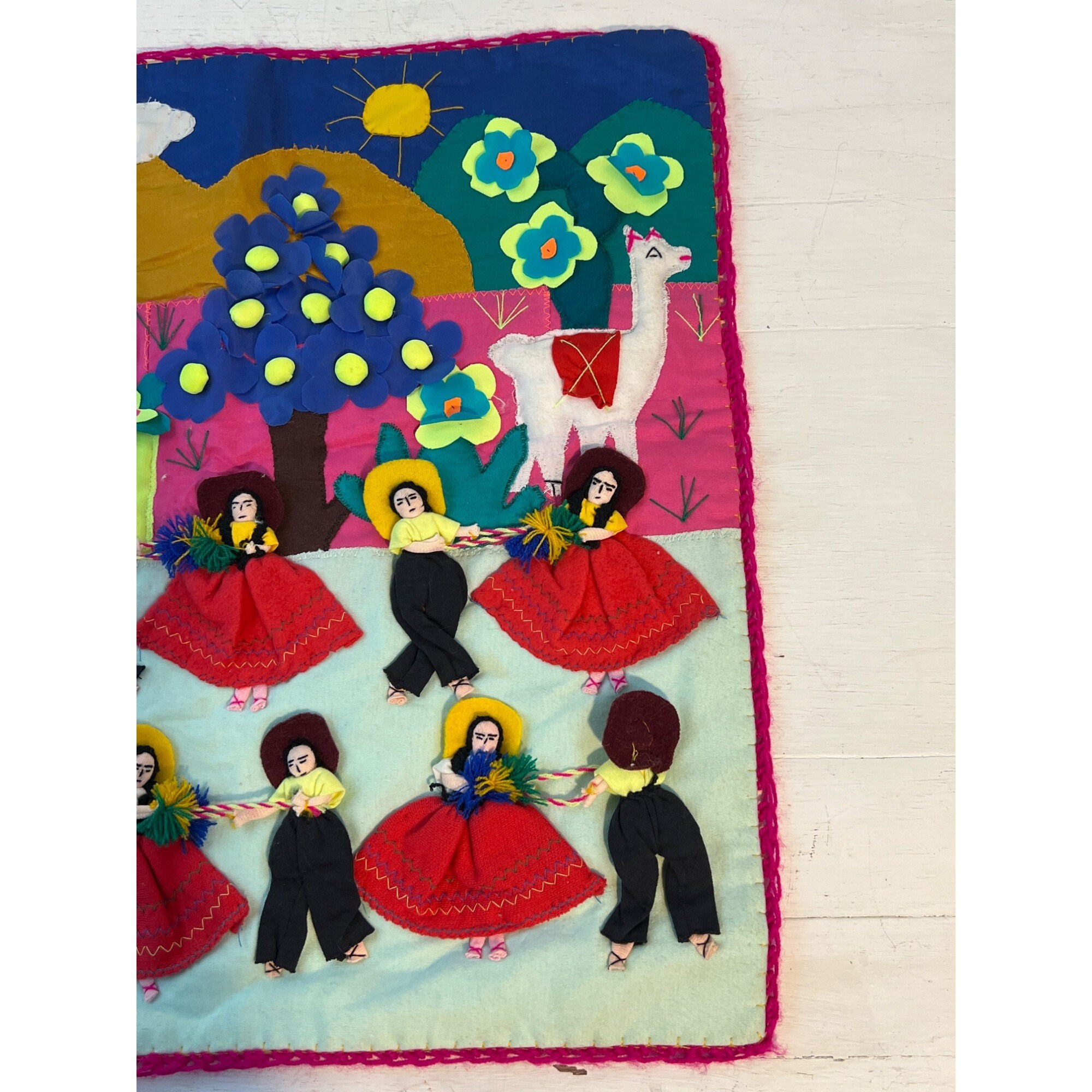 Vintage Peruvian Folk Art Arpillera Patchwork Embroidery - Etsy