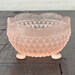 Vintage Satin Pink Diamond Pattern Indiana Glass Co, Three Footed Candy ...