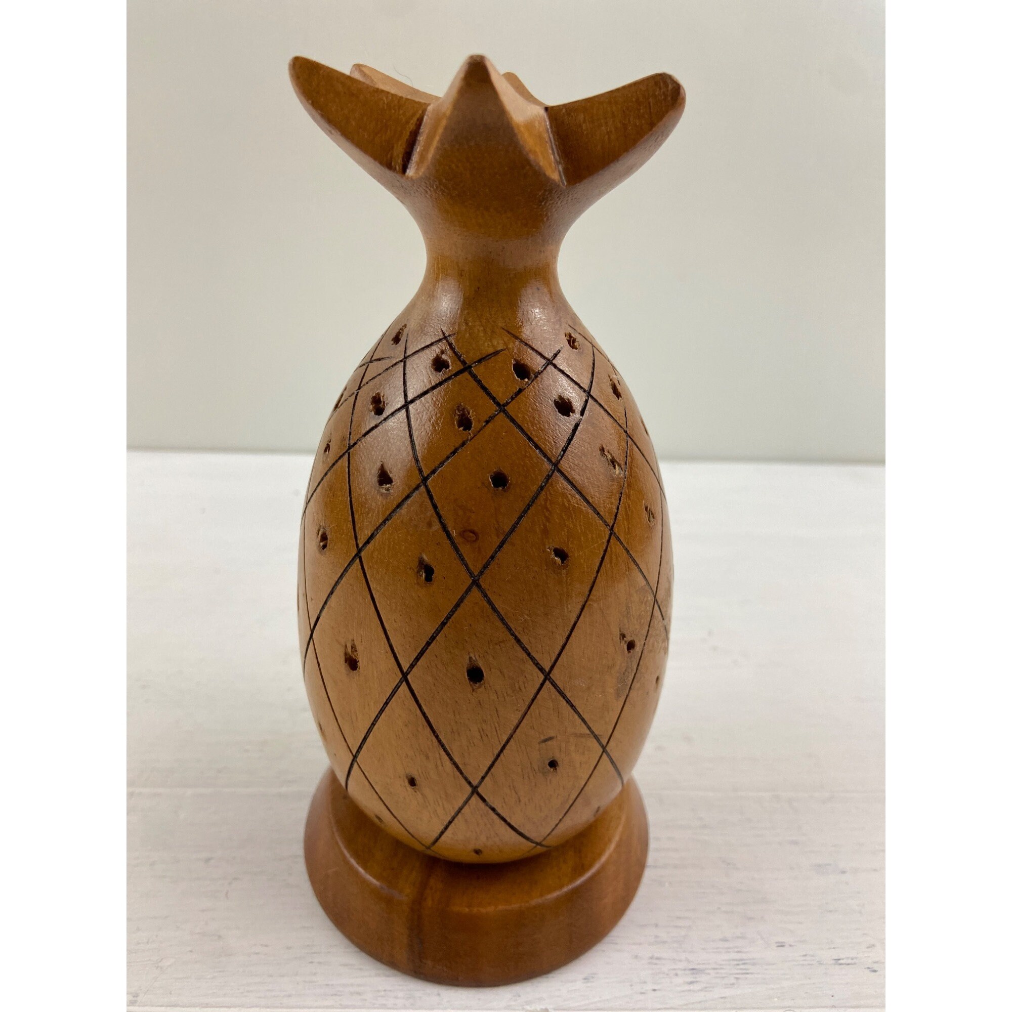 Vintage Hand Crafted Monkey Pod Wood Pineapple Toothpick Appetizer Holder 7" - Etsy