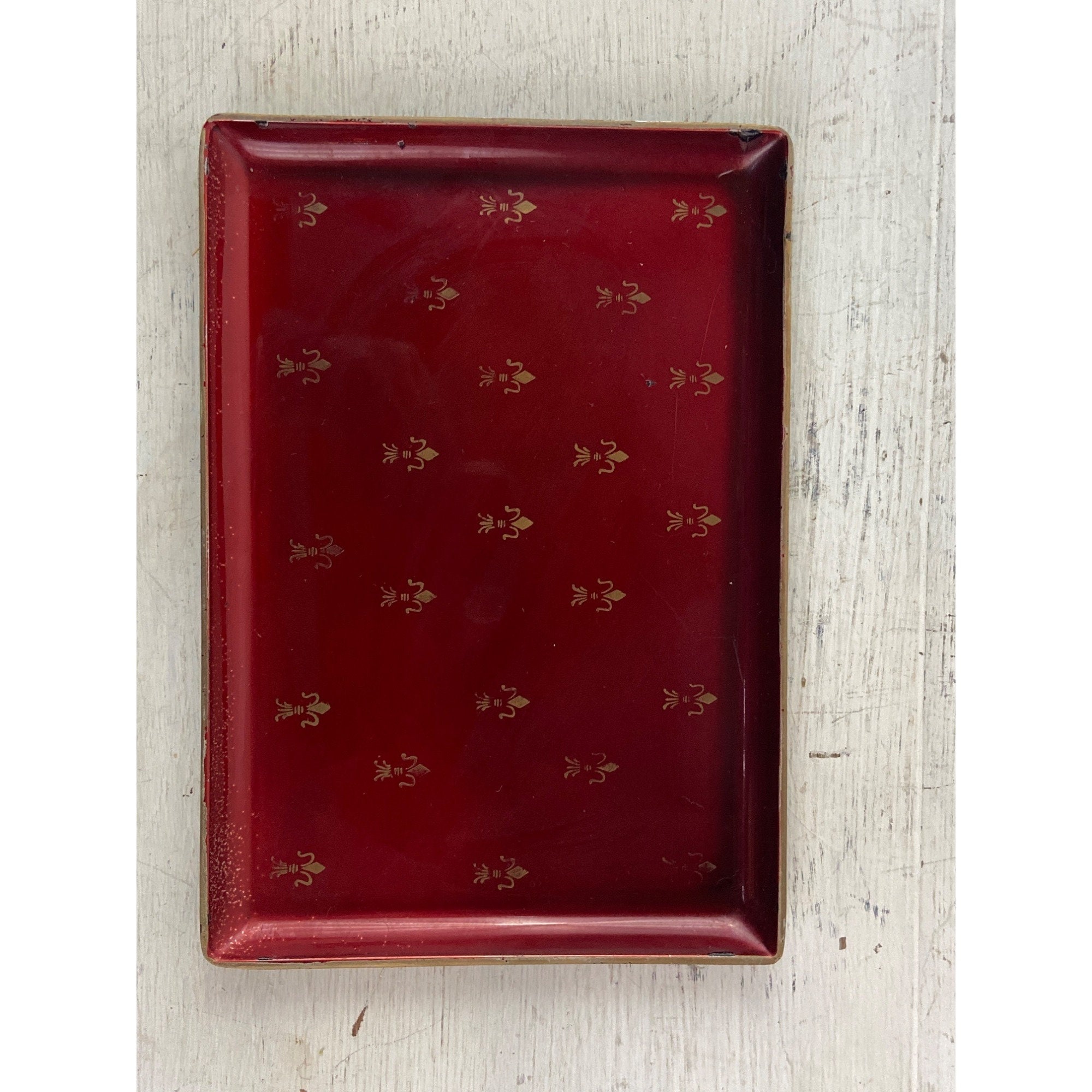Vintage 7 - 1965 DAVAR Lacquer Ware Red/gold Rectangle Canapé/sushi ...