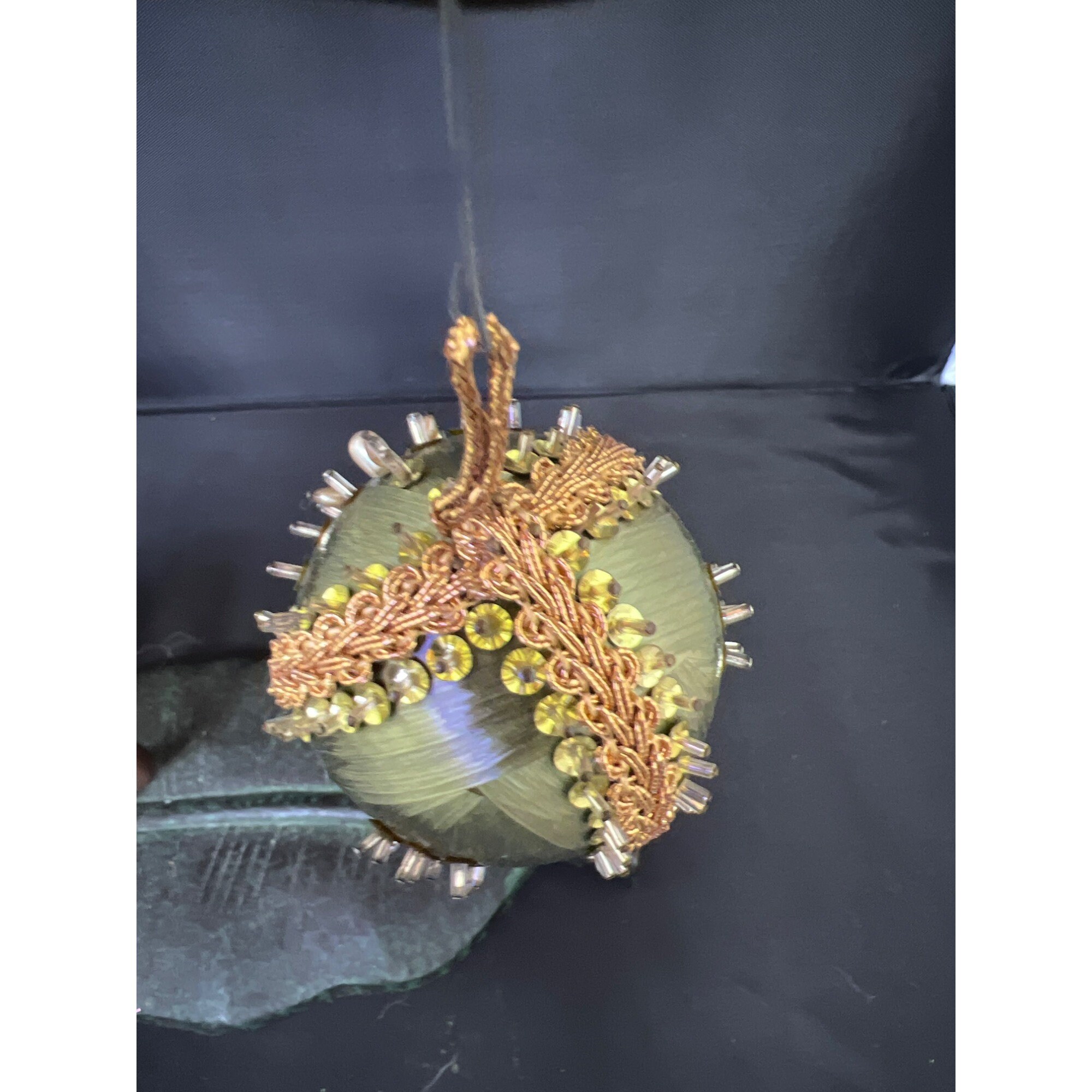 Vintage Handmade Push Pin Christmas Ornament - Gold - Etsy