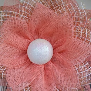 Deco Mesh Rose Flower Wreath, Flower Wreath, Mothers Day Wreath, Wreath ...