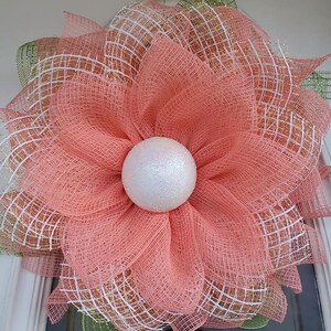 Deco Mesh Rose Flower Wreath, Flower Wreath, Mothers Day Wreath, Wreath ...