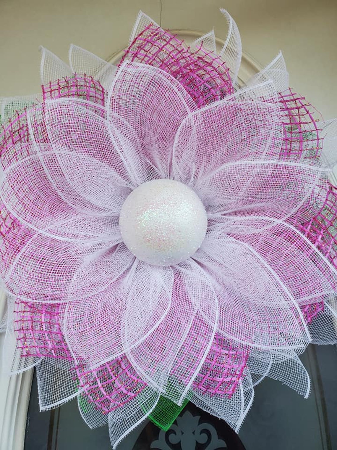 Deco Mesh Rose Flower Wreath Flower Wreath Mothers Day | Etsy