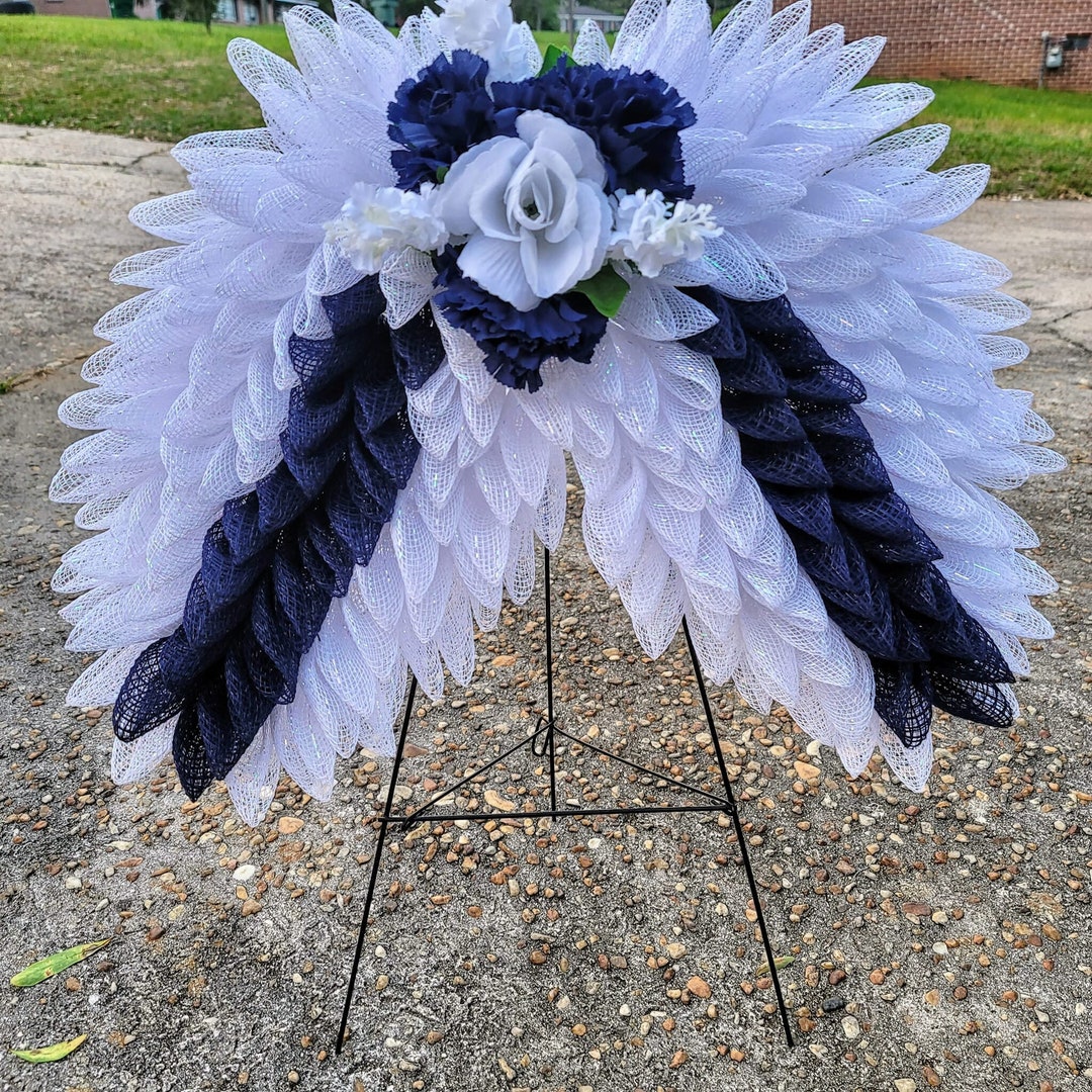 Angel Wings Wreath, Angel Wings Decor, Funeral Wreath, Easter, Peace ...