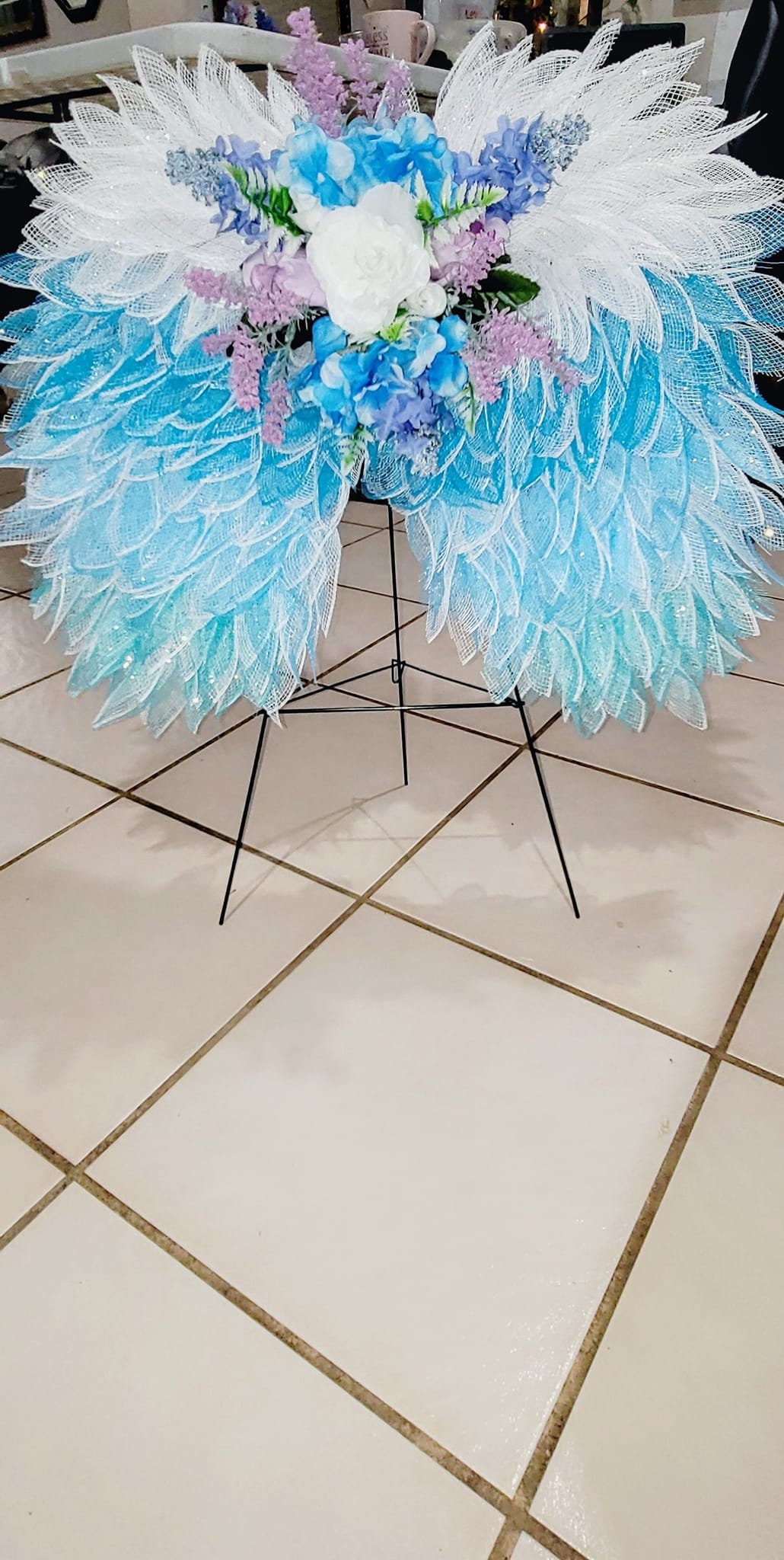 Custom Angel Wings Wreath: Choose Your Colors, Floral Decor (21x23 ...