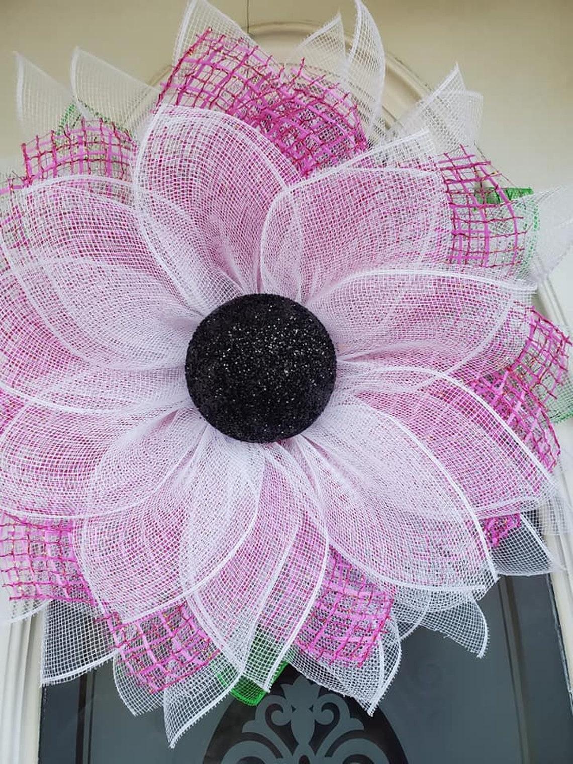Deco Mesh Rose Wreath, Front Door Decor, Mother's Day Wreath - Etsy