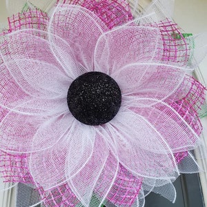 Deco Mesh Rose Wreath, Front Door Decor, Mother's Day Wreath - Etsy
