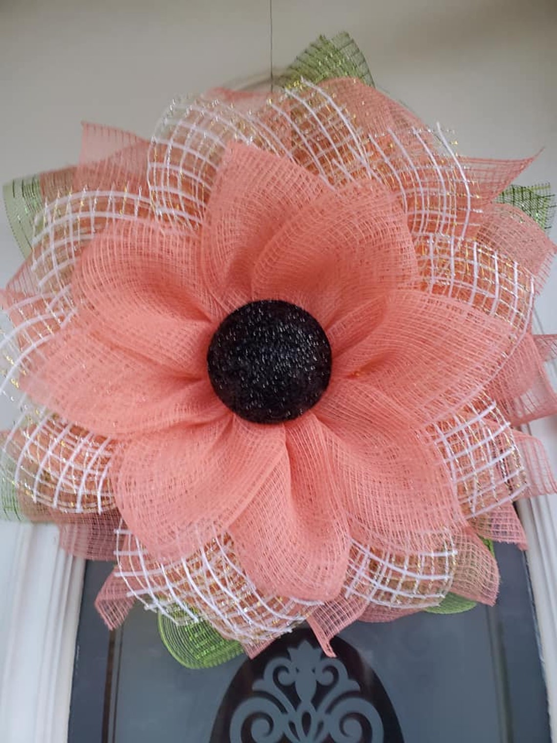 Deco Mesh Rose Flower Wreath Flower Wreath Mothers Day - Etsy