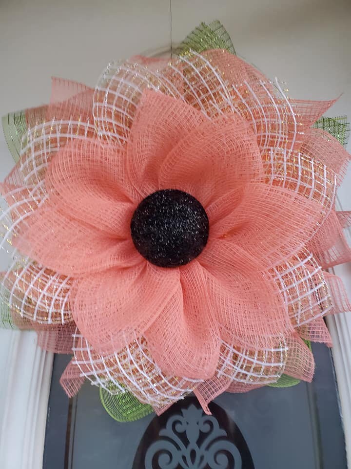 Deco Mesh Rose Flower Wreath Flower Wreath Mothers Day - Etsy