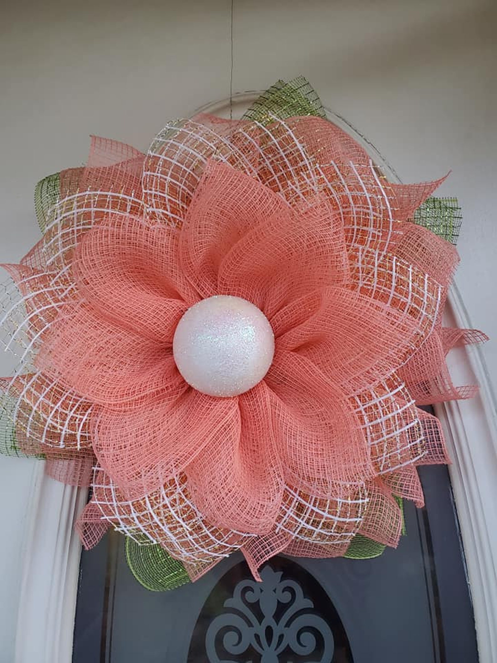 Deco Mesh Rose Flower Wreath Flower Wreath Mothers Day - Etsy