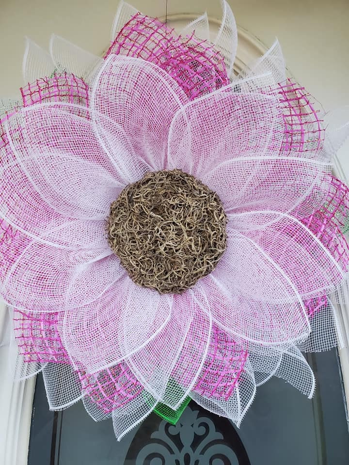 Deco Mesh Rose Flower Wreath Flower Wreath Mothers Day - Etsy