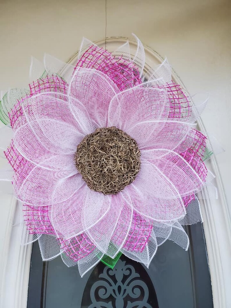 Deco Mesh Rose Flower Wreath Flower Wreath Mothers Day - Etsy