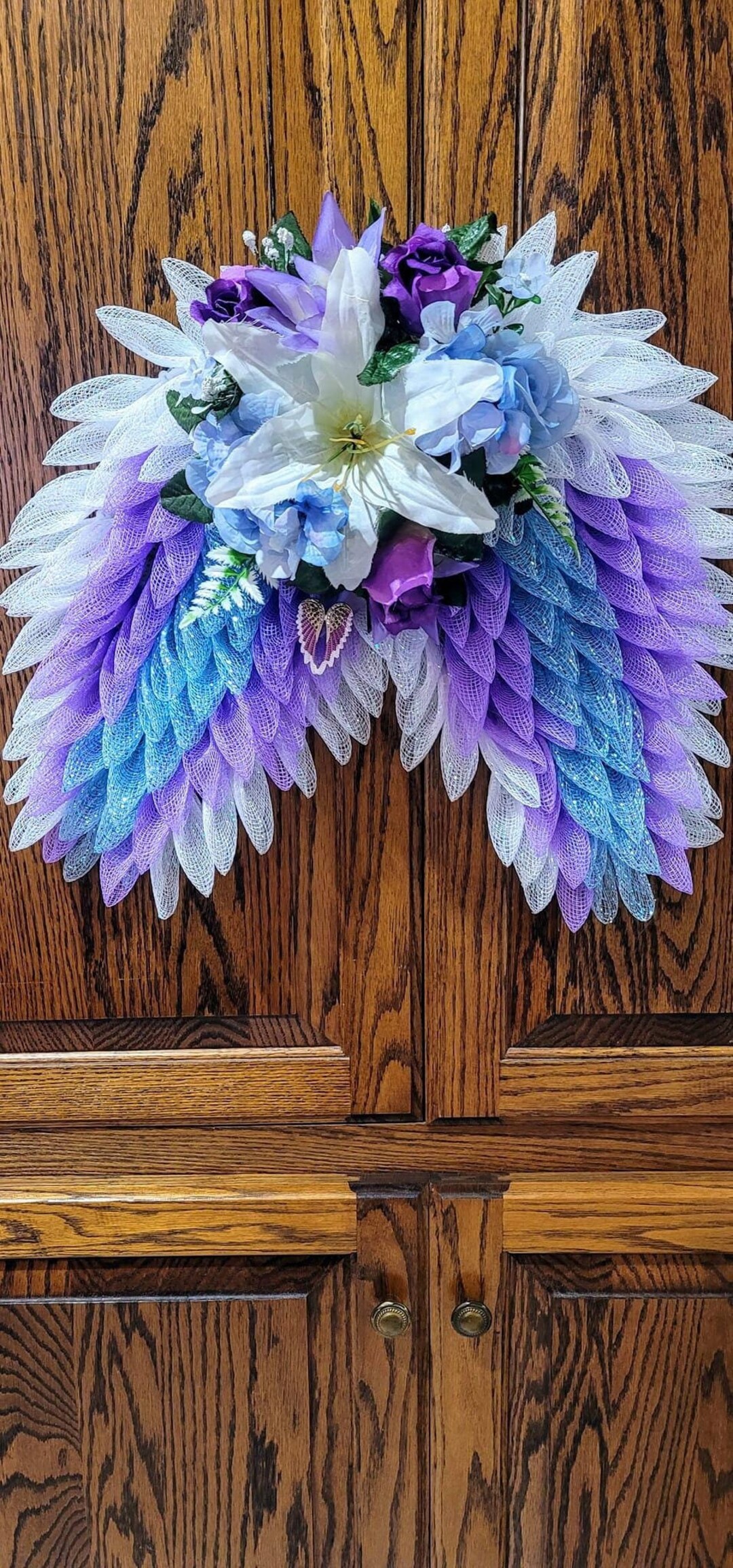 Choose Your Color, Angel Wings Wreath, Angel Wings Decor, Funeral ...