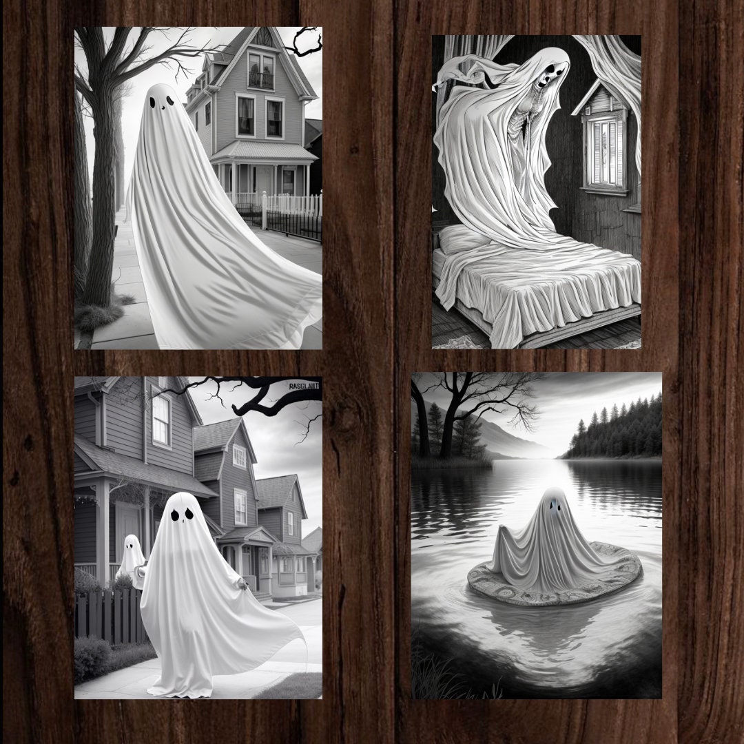 Sheet Ghost Coloring Pages - Etsy