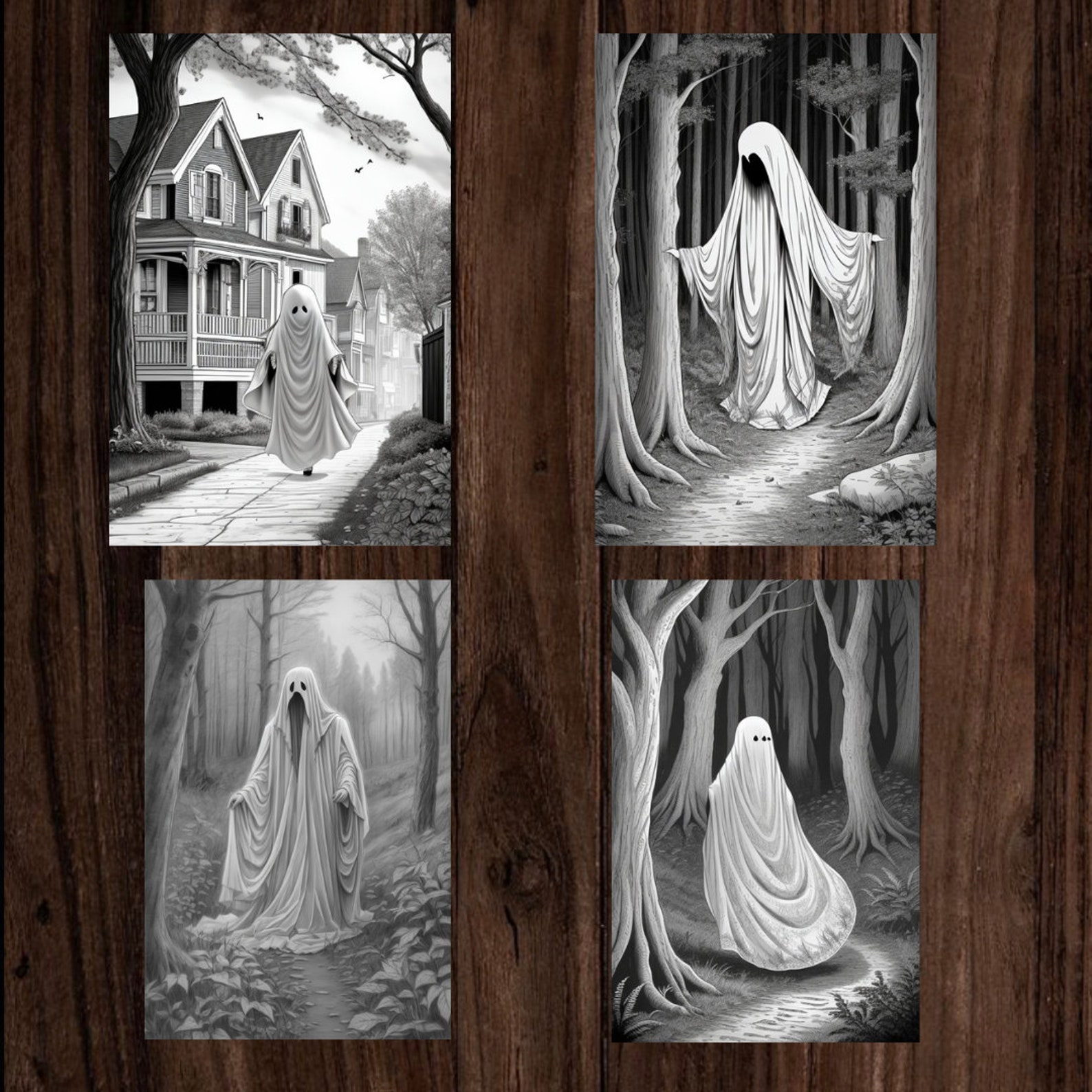Sheet Ghost Coloring Pages - Etsy