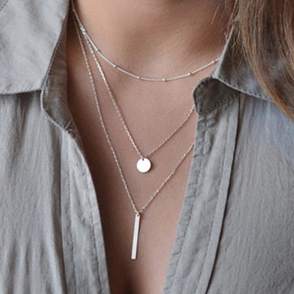 3 Layer Necklace - Etsy