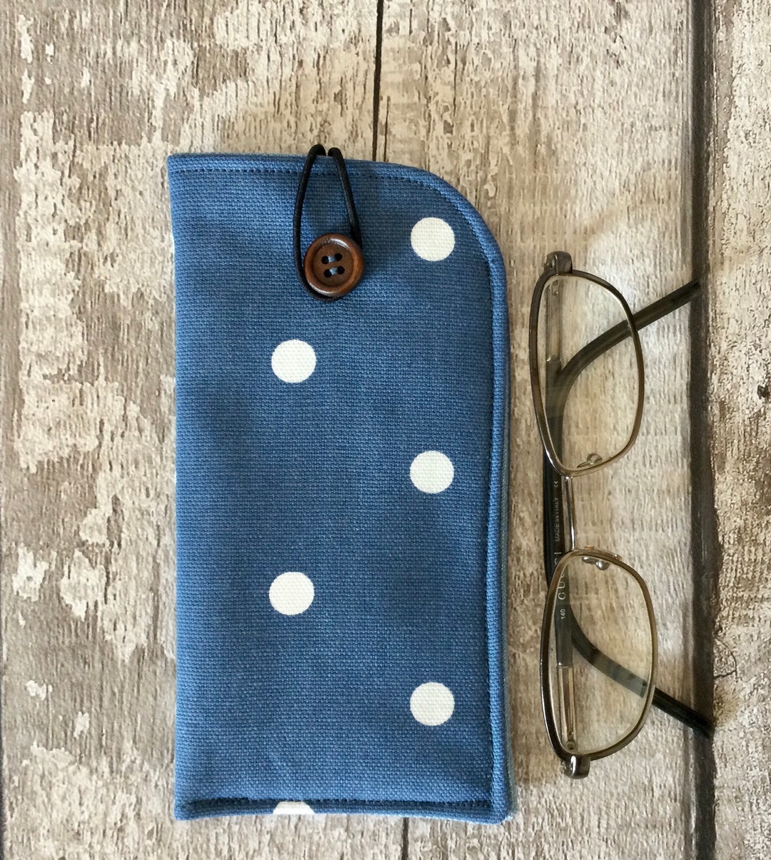 Navy Blue Glasses Case. Blue Spotty Sunglasses Case. Spectacle Case ...