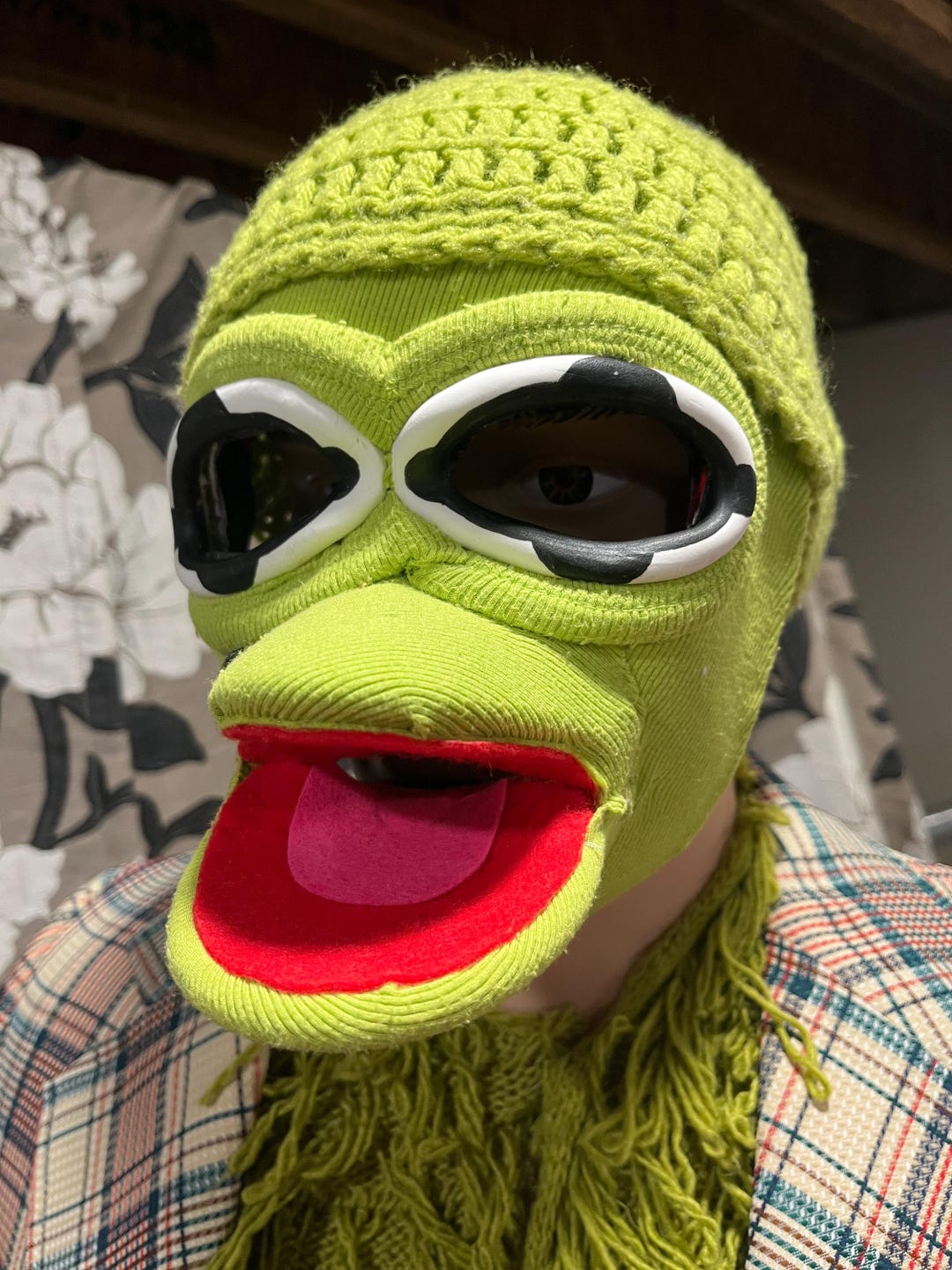 Vintage Green Frog Puppet Costume With Hand Crafted Masquerade Mask - Etsy
