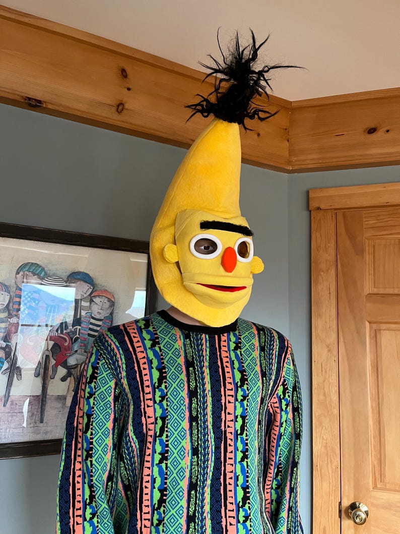 Yellow Monster Masquerade Mask Puppet Costume With Vintage Sweater - Etsy