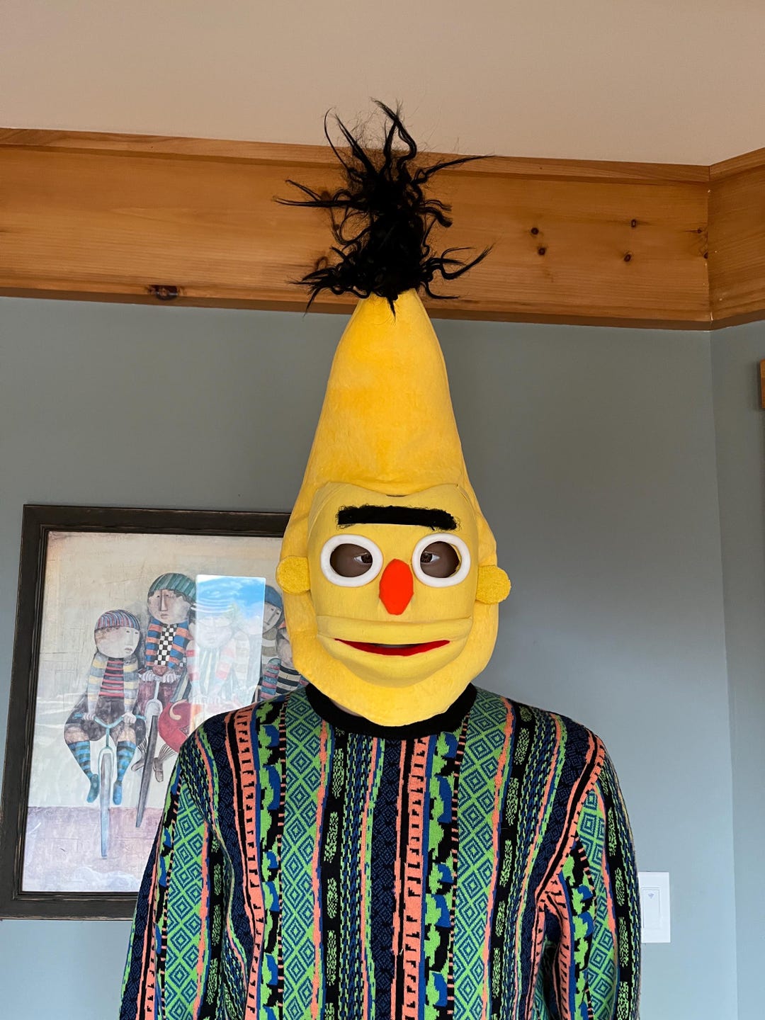 Yellow Monster Masquerade Mask Puppet Costume With Vintage Sweater - Etsy