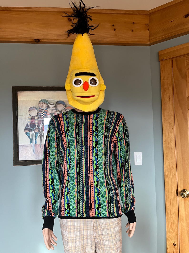 Yellow Monster Masquerade Mask Puppet Costume With Vintage Sweater - Etsy